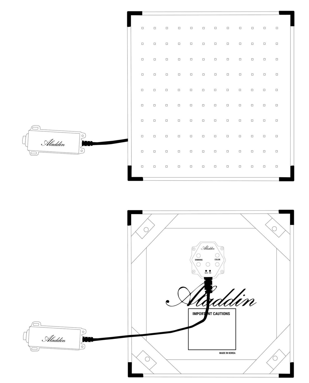 KIT 3 Painéis de Led Flexível ALL-IN 1 BI Aladdin - Hollywood Store